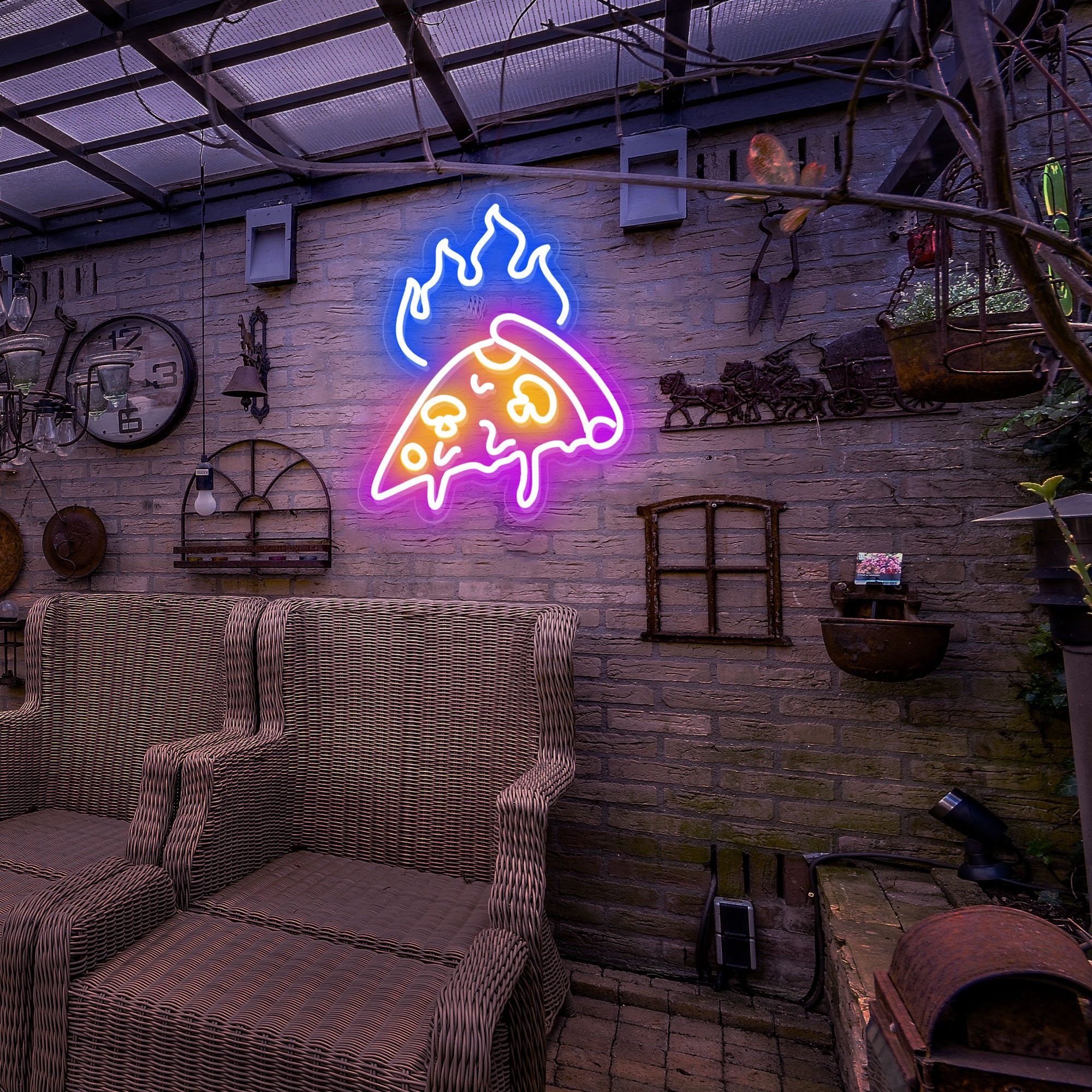 Hot Pizza Neon Sign Flame Neon Sign Pizza Slice Neon Sign - Etsy