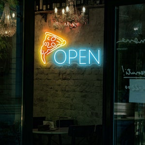 Pizza Neon Sign, Open Pizza Led Sign, Restaurant Sign, Kitchen Neon ...