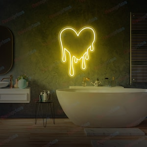 Heart Decoration Led Neon Sign, Dripping Heart Neon Sign, Neon Heart ...