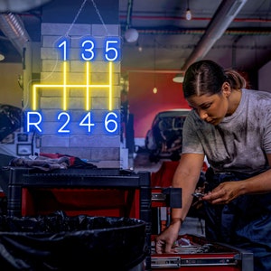 Car Gearbox Neon Sign Gearbox Neon Sign Speed Gear Neon Sign Automotive ...