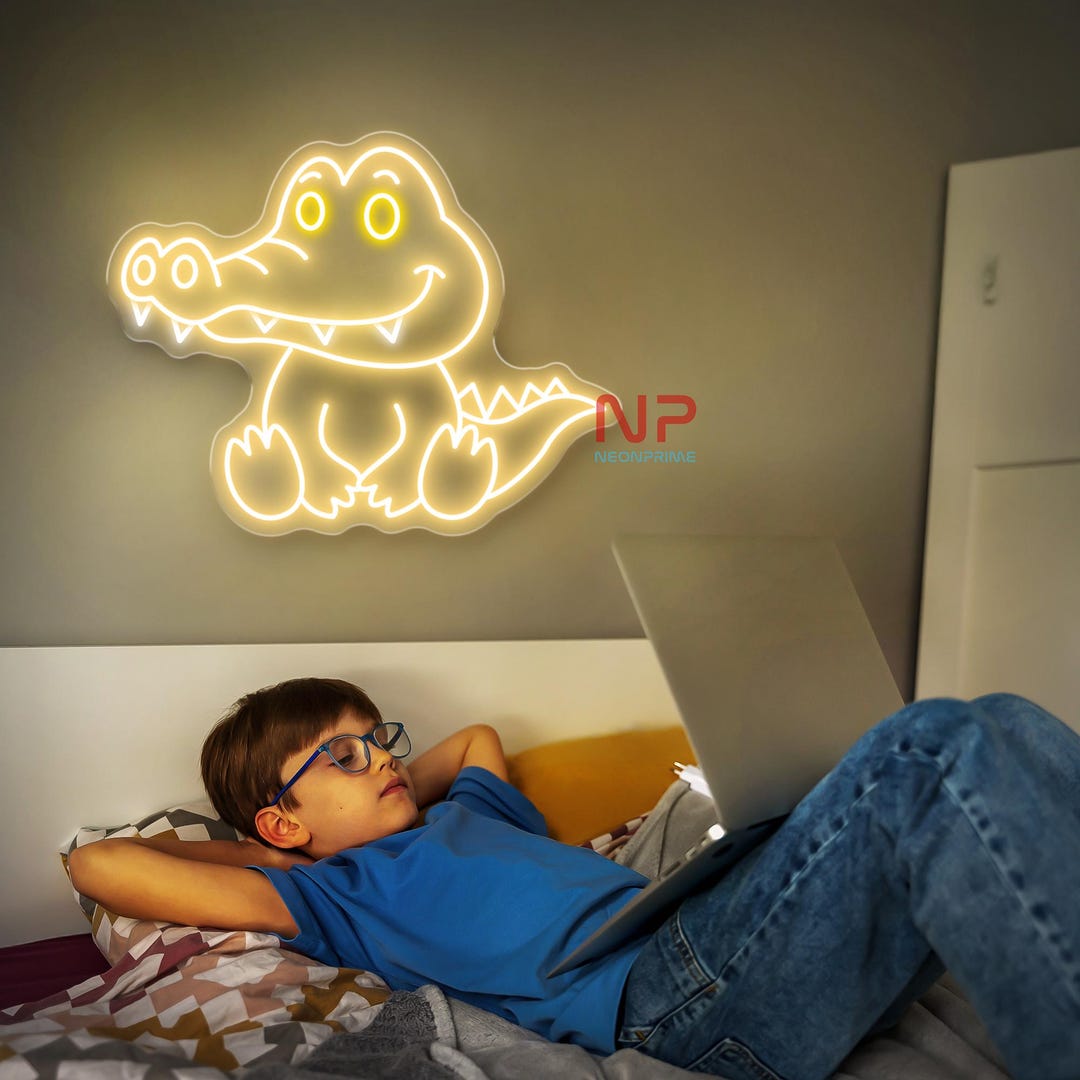 Crocodile Neon Sign Crocodile Neon Light Alligator Neon Sign Neon ...