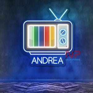Retro TV Neon Sign, Custom Name Retro TV, Retro TV Decor Sign, Retro ...