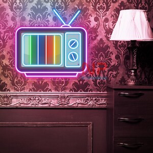 Retro TV Neon Sign, Custom Name Retro TV, Retro TV Decor Sign, Retro ...