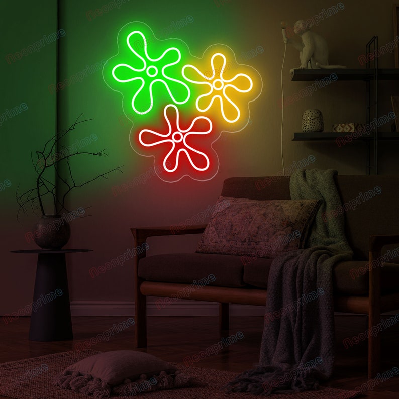 Spongebob Flower Neon Sign Flower Neon Sign Wedding Neon - Etsy
