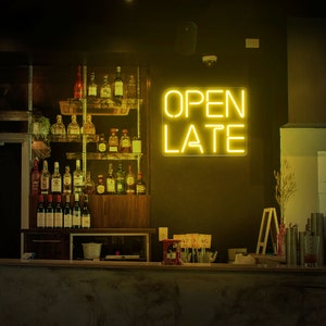 Open Late Neon Sign, Open Neon Bar, LED Open Sign, Open Sign for ...