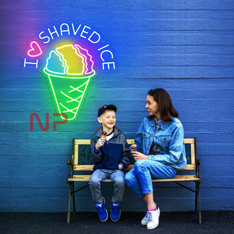 I Love Shaved Ice Neon Sign, Shaved Ice Neon Sign, Custom Led Sign, Ice ...