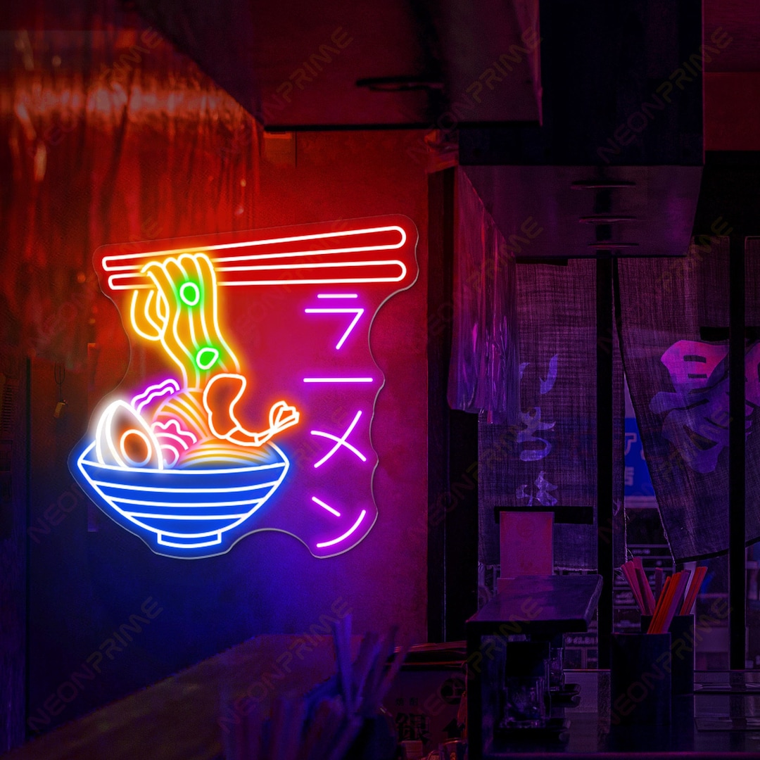 Ramen Neon Sign,delicious Flying Noodles, Japanesse Ramen Sign, Custom ...