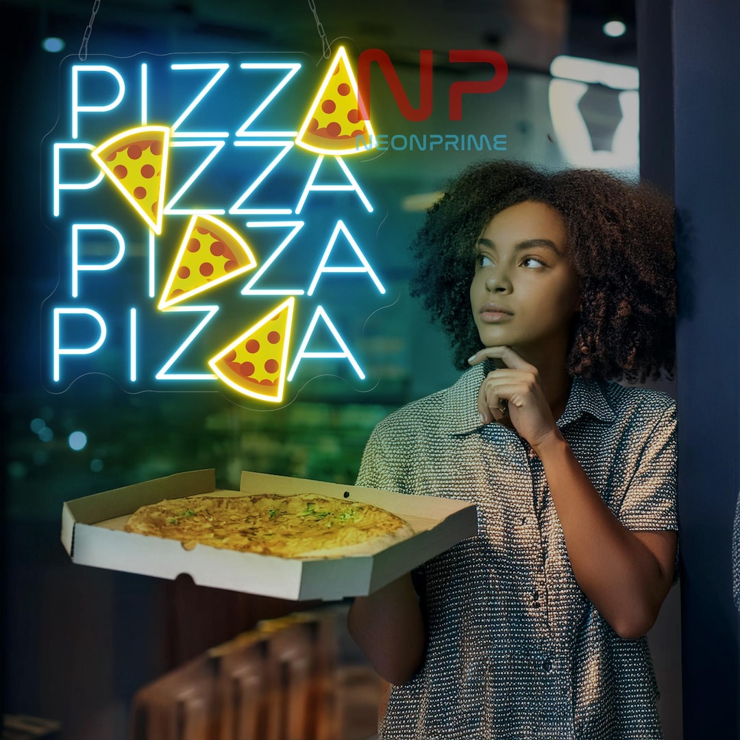 Pizza Neon Sign, Pizza LED Neon Sign, Pizza Decor Wall Sign, Fast Food ...