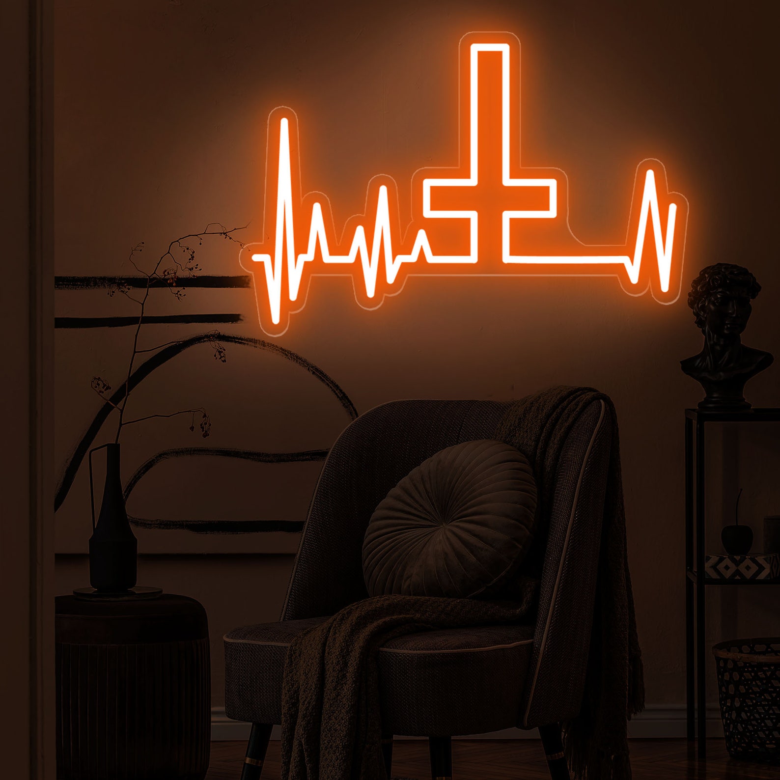 Neon Cross LED Neon Sign, Cross Decor Light, Wall Cross Custom Neon ...