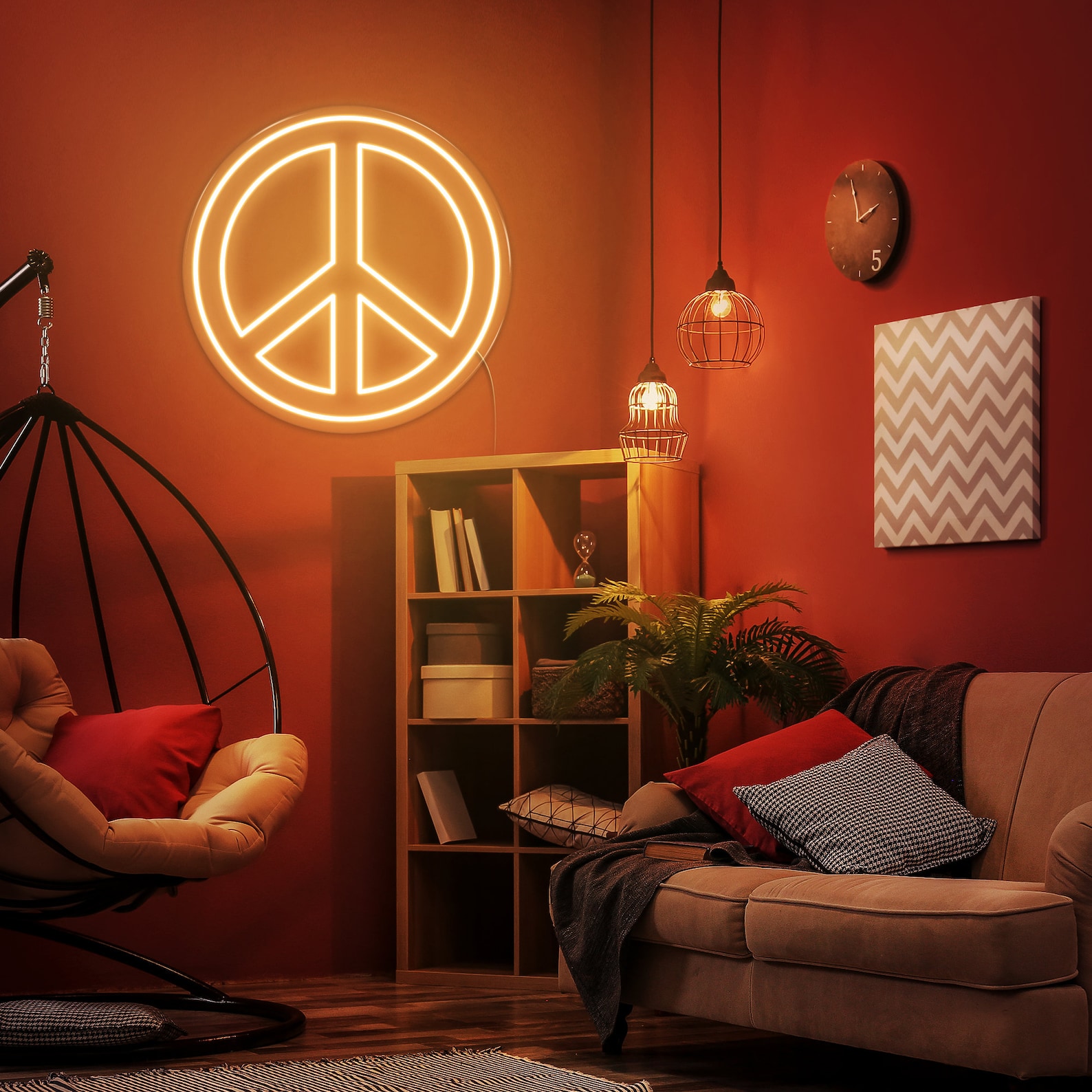 Neon Sign Peace Symbol, Peace Neon Sign, Peace Led Sign, Peace Light ...