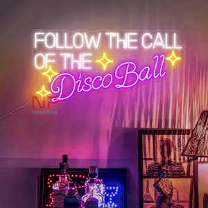 Custom Neon Sign Disco Ball Neon Sign Dancing Queen Neon Sign ...