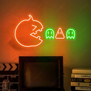 Halloween Pumpkin Neon Sign Pumkkin and Candies Custom Halloween Neon ...