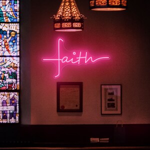 Faith Custom Neon Sign, Cross Jesus Home Decoration,wall Art Decor ...
