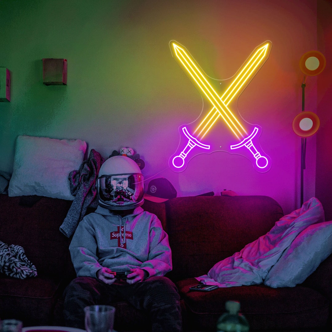 Sword Neon Sign, Game Room Sign, Movie Saber Led Neon Sign Sword ...