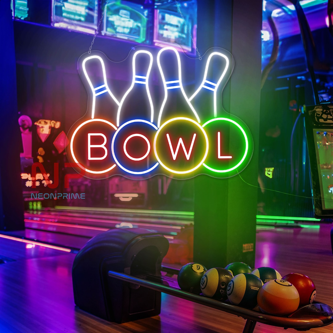 Bowling Neon Sign Bowling Shop Open Sign for Business Bowling Decor ...