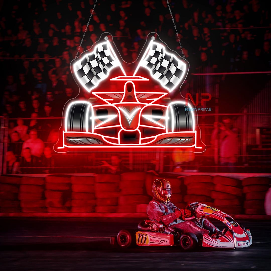F1 Car LED Neon Sign, Car Decor Wall Sign, LED Light Auto Shop ...