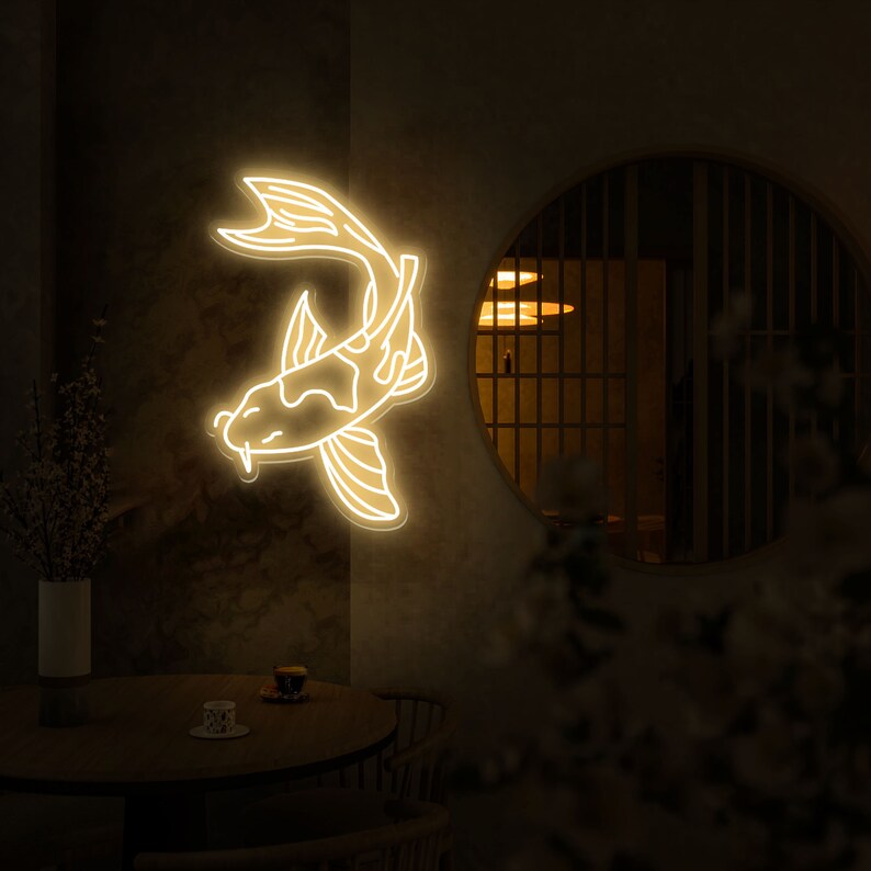 Koi Fish Neon Sign Japanese Neon Sign Custom Japan Neon - Etsy