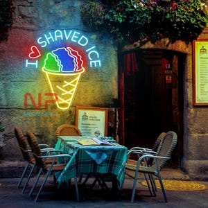 I Love Shaved Ice Neon Sign, Shaved Ice Neon Sign, Custom Led Sign, Ice ...