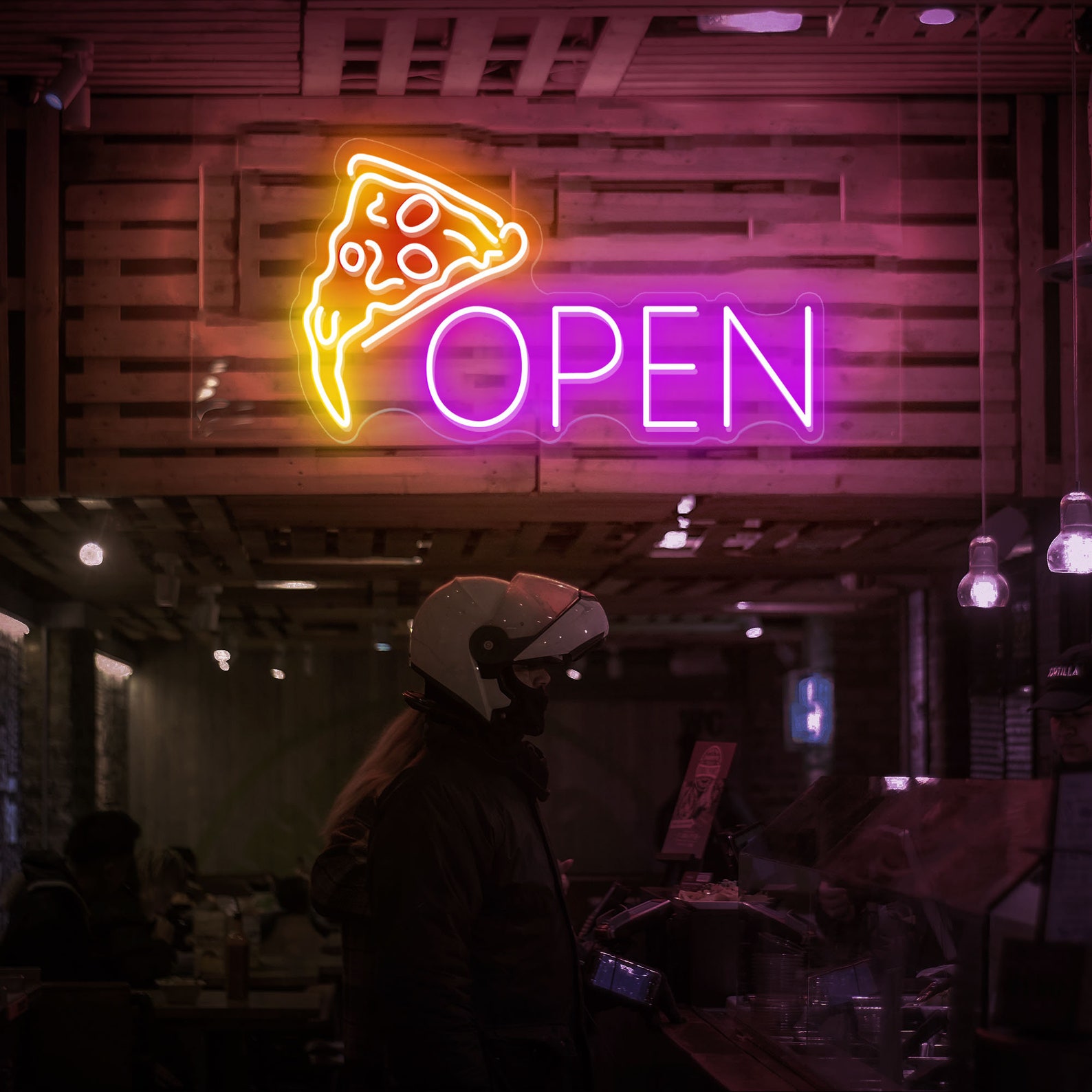 Pizza Neon Sign Open Pizza Led Sign Restaurant Sign Kitchen - Etsy