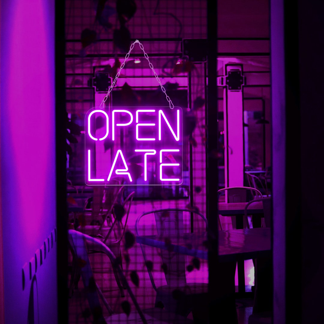 Open Late Neon Sign, Open Neon Bar, LED Open Sign, Open Sign for ...