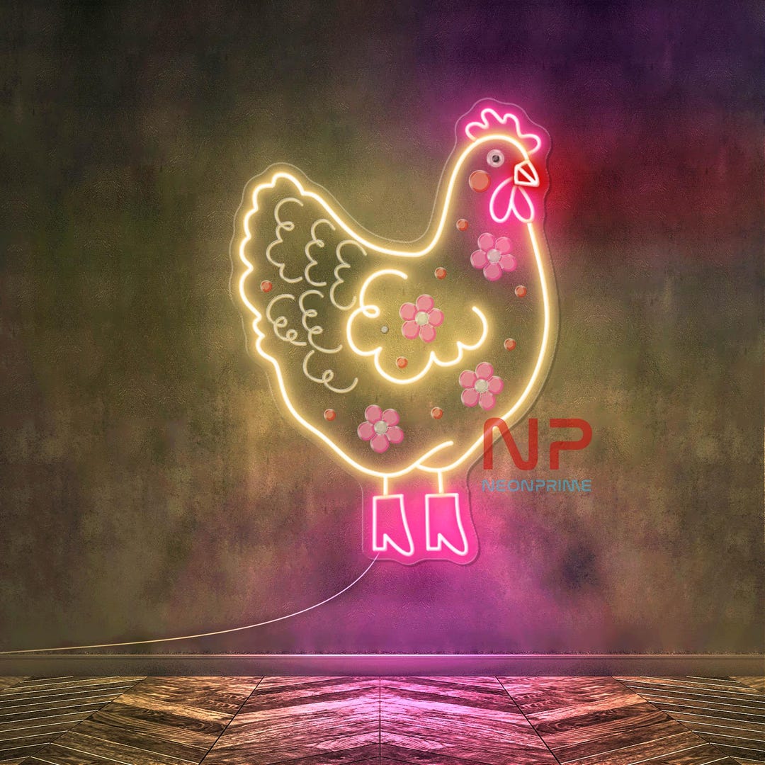 Color Carving Neon Sign Hen Chicken Neon Sign Custom Neon Sign Hen Farm ...