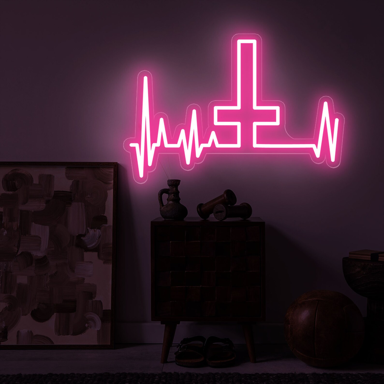 Neon Cross LED Neon Sign, Cross Decor Light, Wall Cross Custom Neon ...