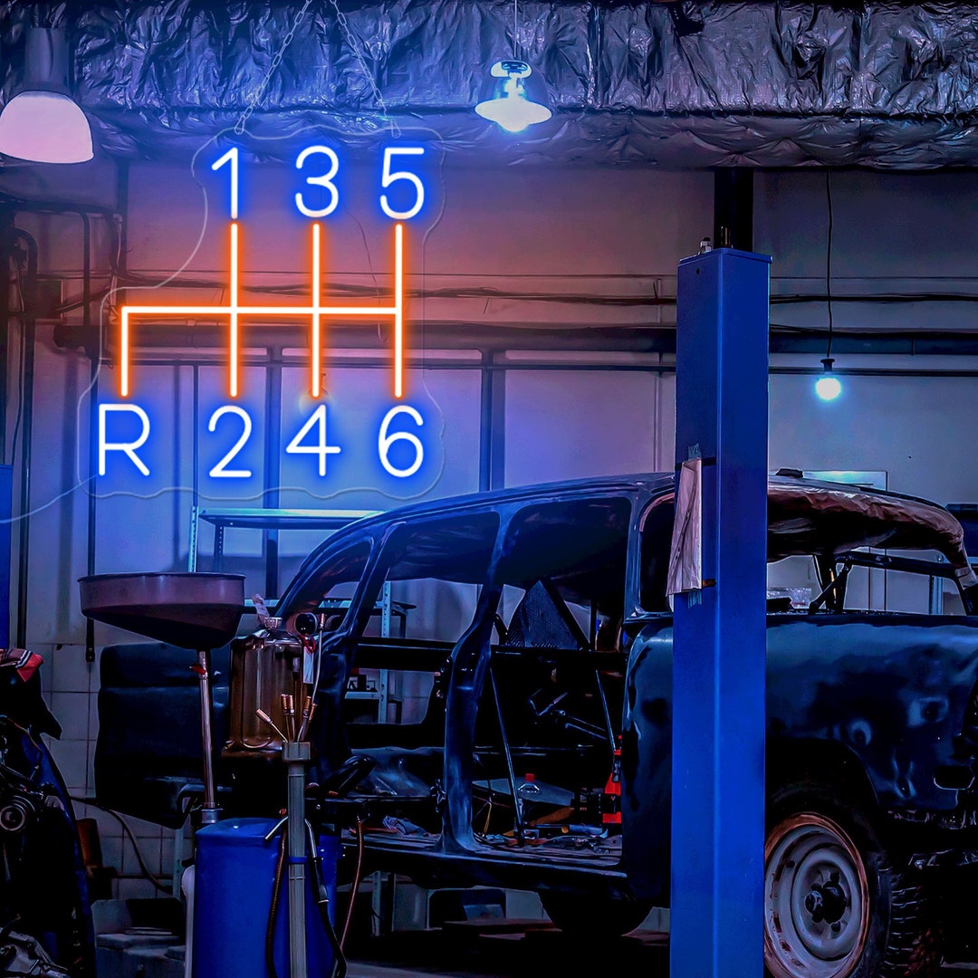 Car Gearbox Neon Sign Gearbox Neon Sign Speed Gear Neon Sign Automotive ...