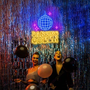 Dancing Queen Neon Sign Disco Ball Neon Sign Dancing Party Light Neon ...