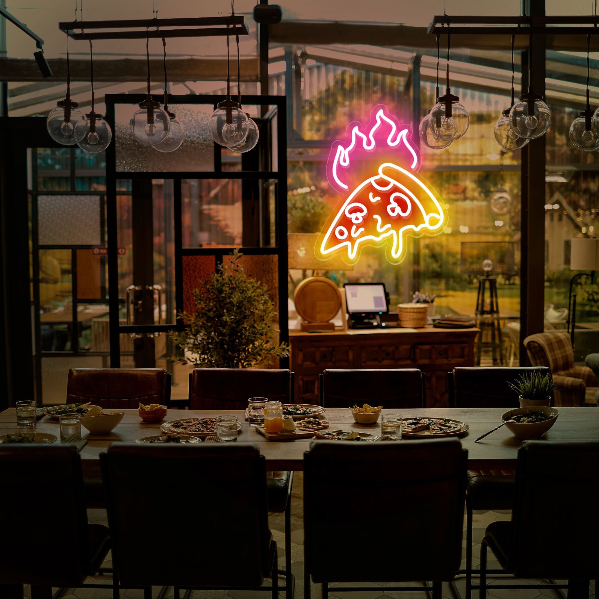 Hot Pizza Neon Sign Flame Neon Sign Pizza Slice Neon Sign - Etsy