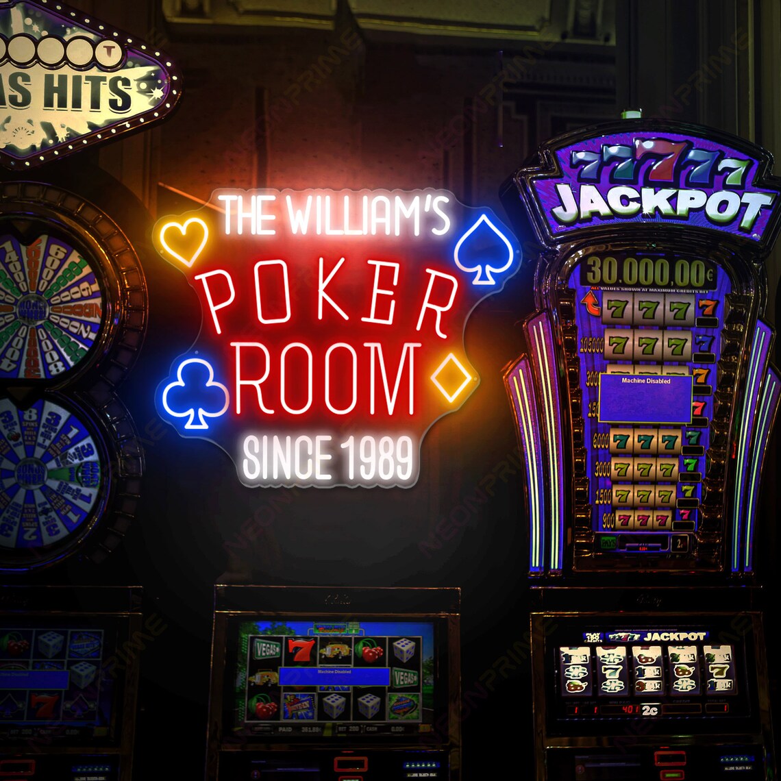 Poker Room Neon Sign Cards Neon Sign Cards Led Sign Custom Neon Sign ...