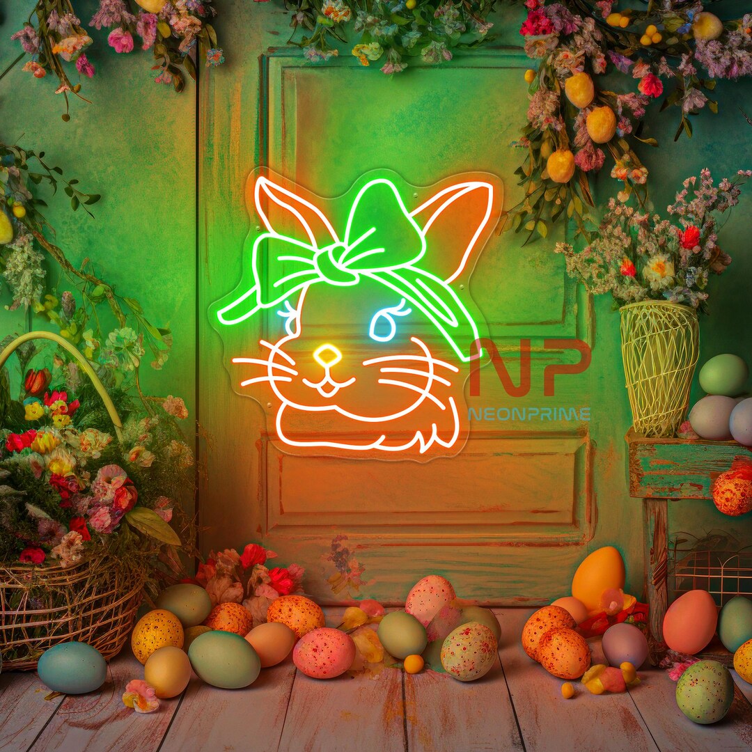 Easter Rabbit Neon Sign, Bunny Rabbit Light Up, Bunny Rabbit Sign ...
