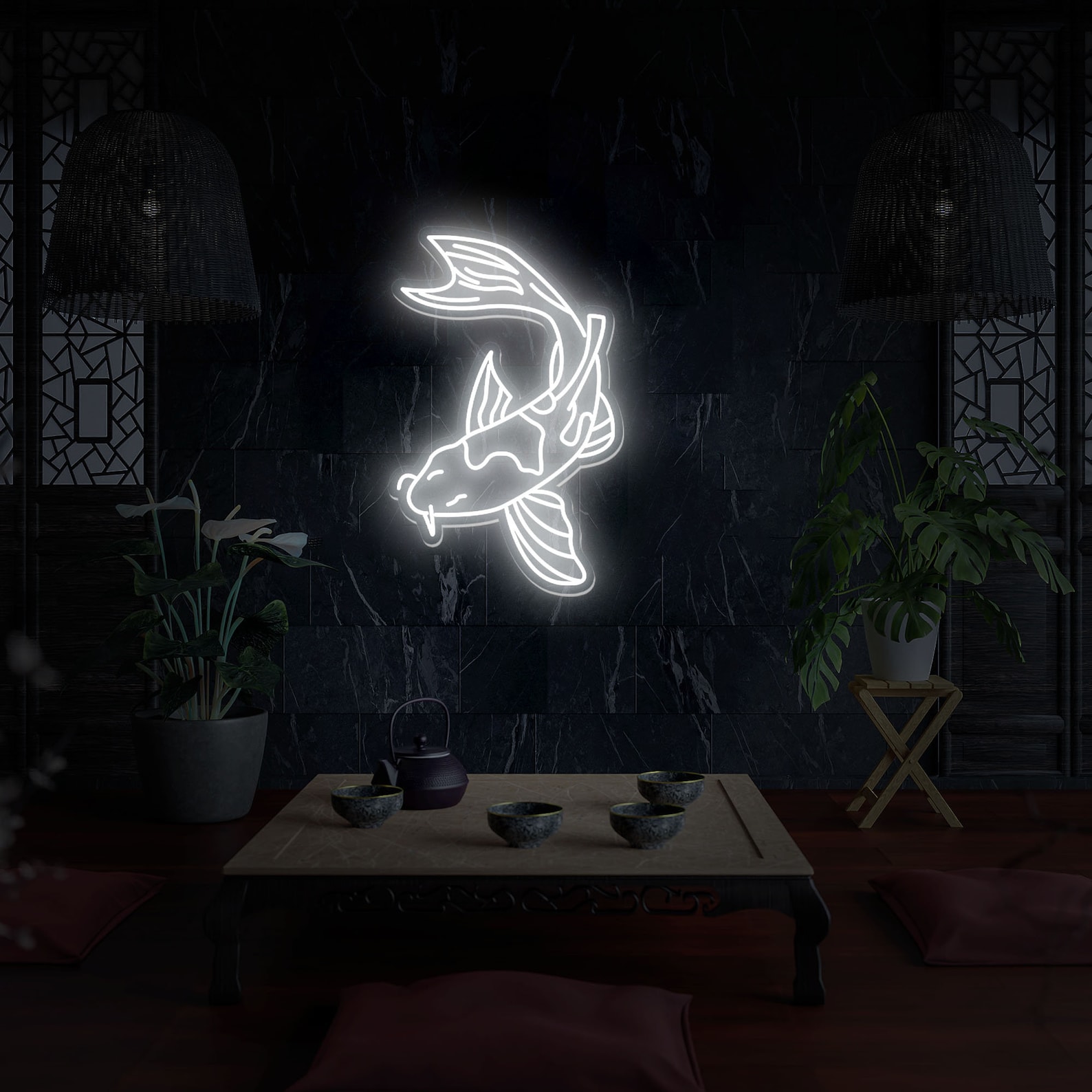 Koi Fish Neon Sign, Japanese Neon Sign, Custom Japan Neon Sign, Koi ...