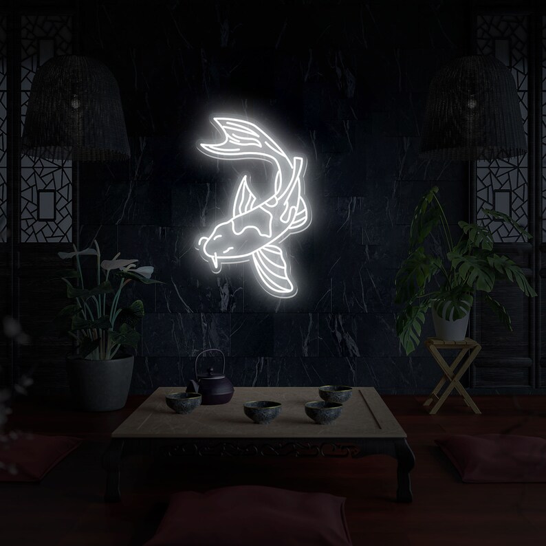 Koi Fish Neon Sign Japanese Neon Sign Custom Japan Neon - Etsy