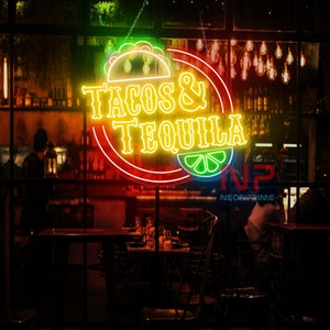 Tacos Tequila Neon Sign Mexican Fast Food Neon Sign Tacos Neon Sign ...