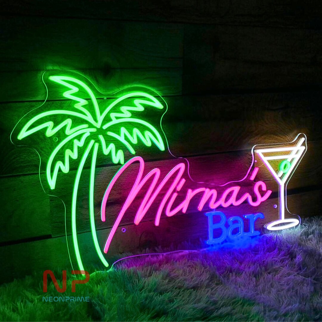 Custom Bar Neon Sign Business Neon Sign Party Decor Sign Open Neon Sign ...