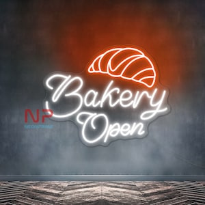 Decorate Your Shop With a Handmade Bakery Open Neon Sign - Perfect Wall ...