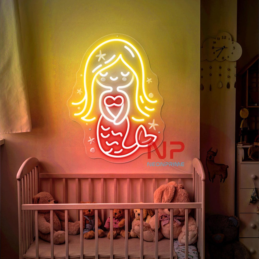 Mermaid Neon Sign, Mermaid Girl Led Sign, Mermaid Lady Neon Light ...