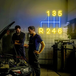 Car Gearbox Neon Sign Gearbox Neon Sign Speed Gear Neon Sign Automotive ...