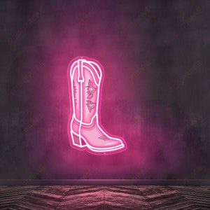 Cowgirl Boots Neon Sign Cowgirl Hat Led Sign Boots and Hat Western Home ...