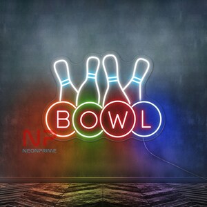 Bowling Neon Sign Bowling Shop Open Sign for Business Bowling Decor ...