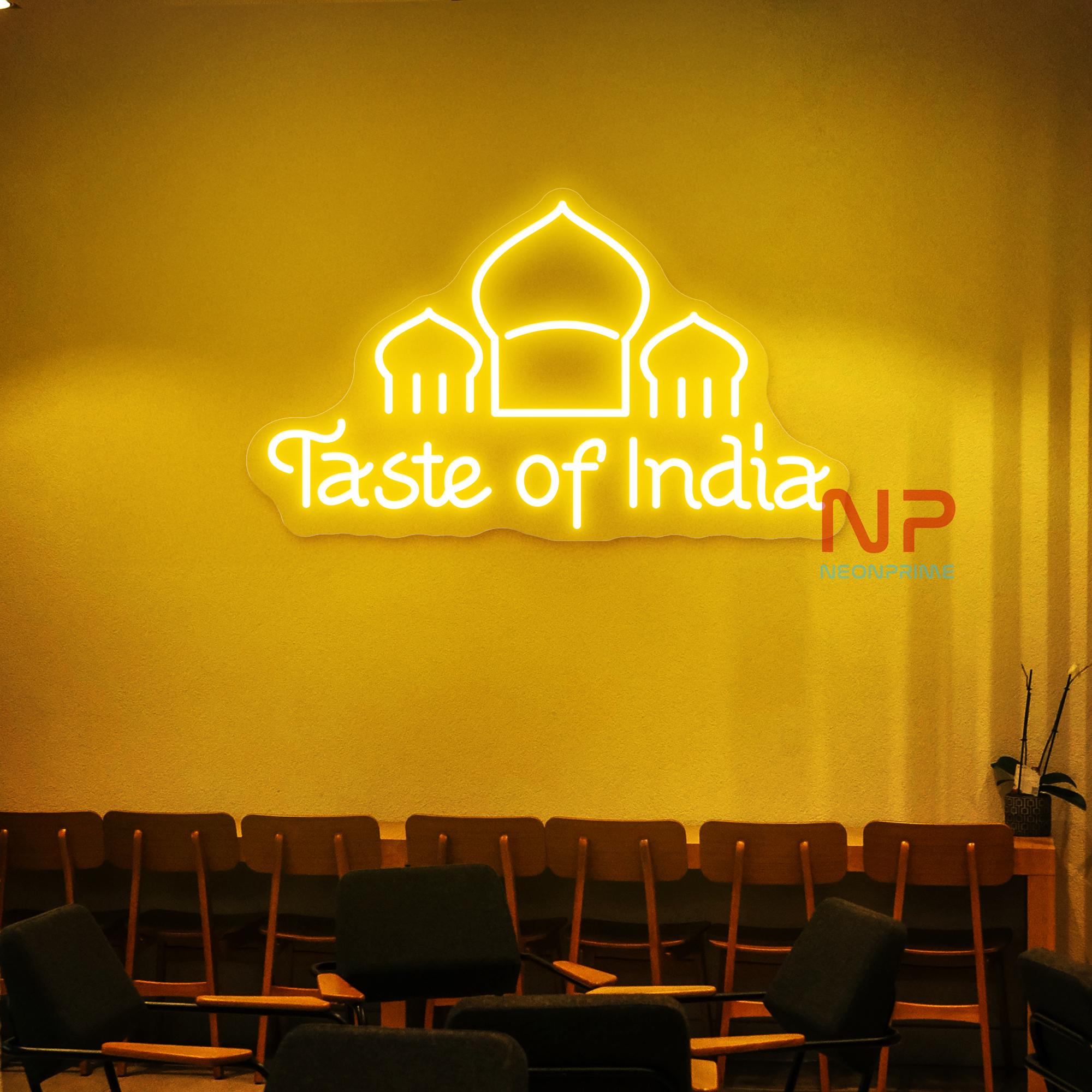 Taste of Indian Neon Sign, Indian Food Sign, Opening Gift, Restaurant ...