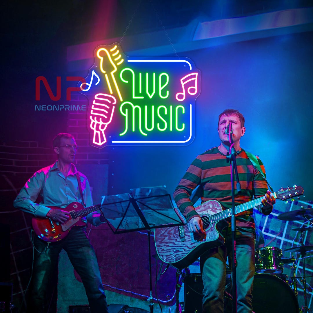 Live Music Studio Neon Sign Studio Decor Wall on Air Neon Sign ...