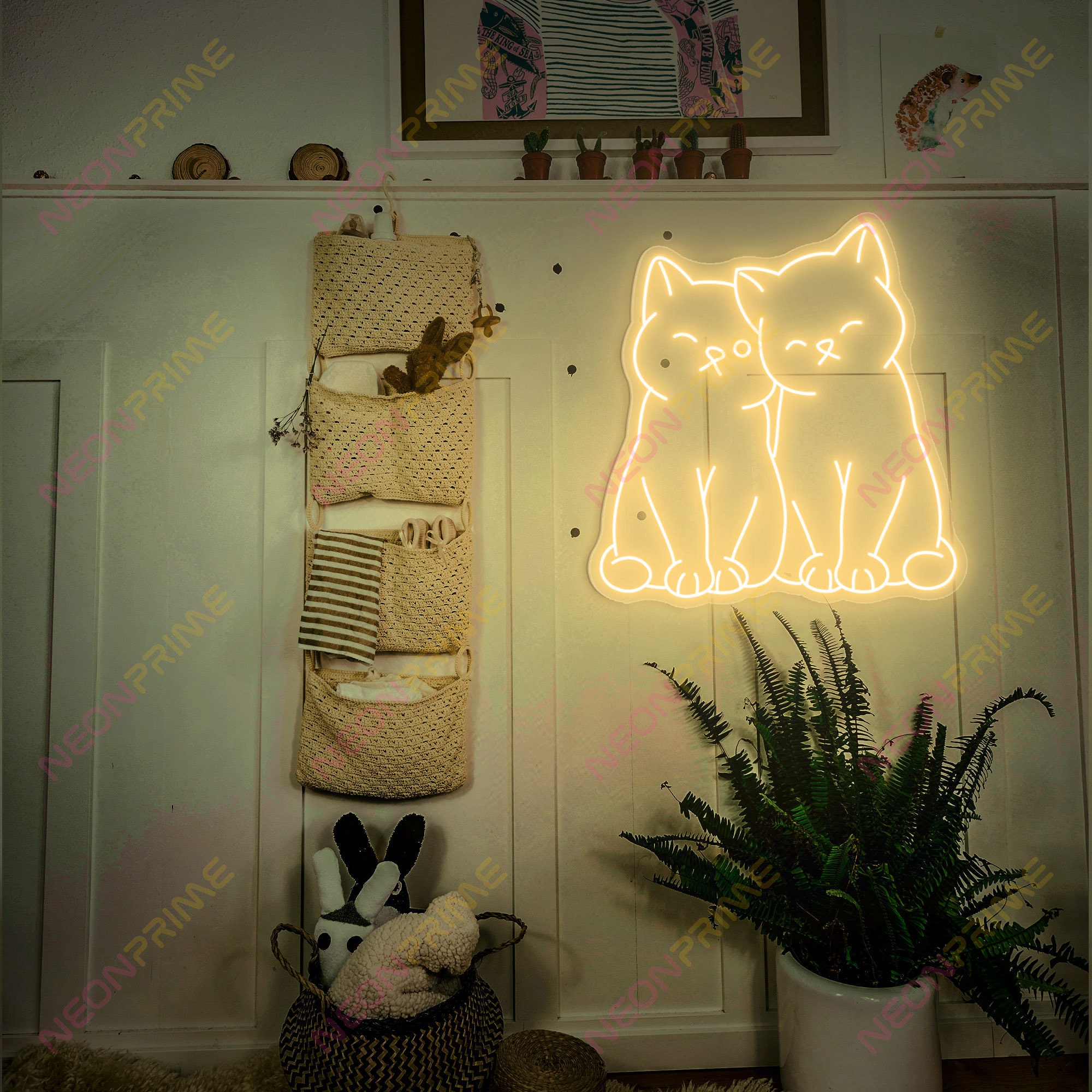 Two Cat Neon Signs, Cute Cat Led Signs, Cat Wall Decor, Pet Lover Gifts ...
