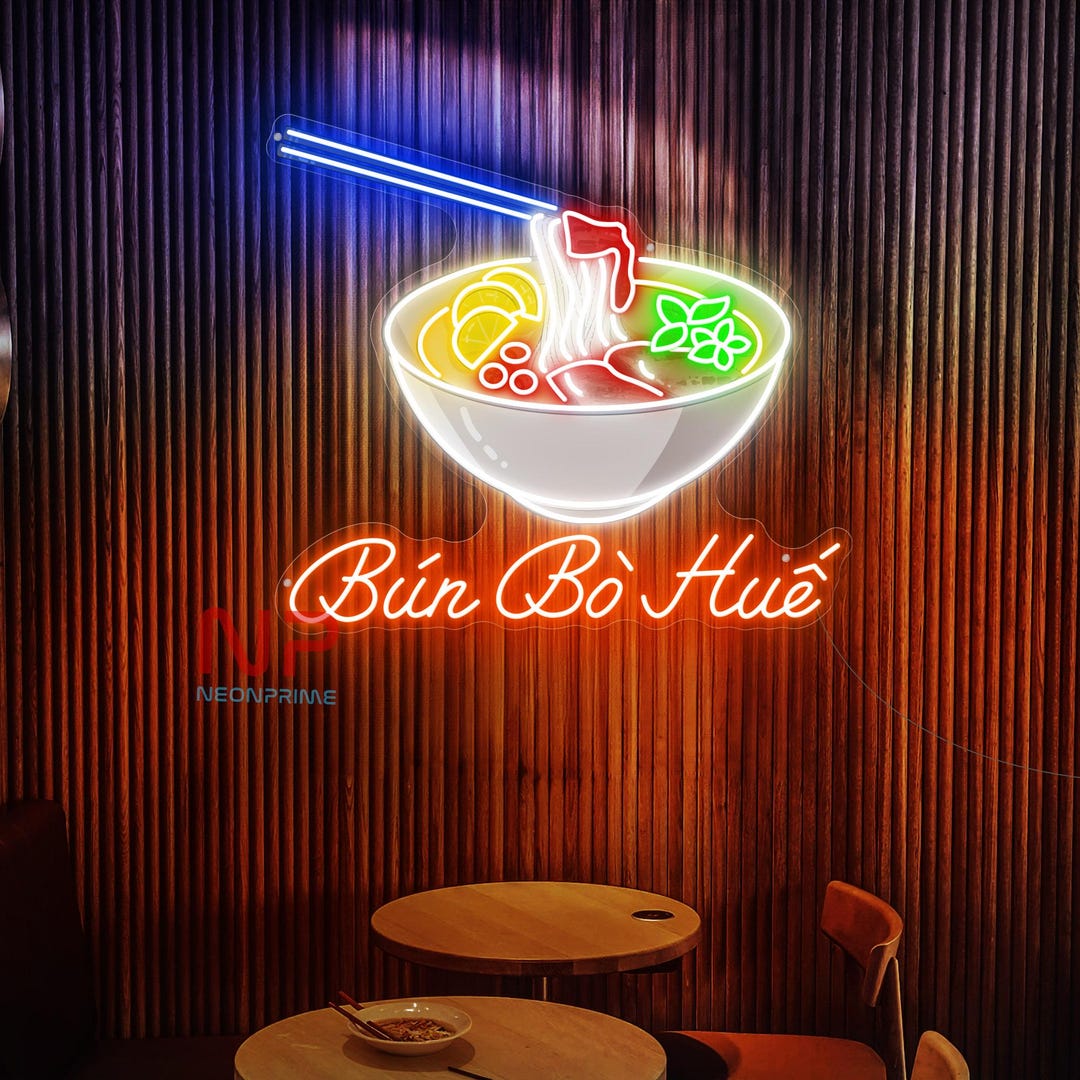Bun Bo Hue Neon Sign, Bun Bo Hue Led Sign, Vietnam Food Neon Light ...