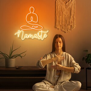 Namaste Neon Sign, Yoga LED Neon Sign, Pilates Art, Motivational Neon ...