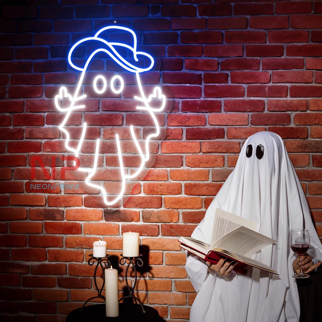 Cowboy Boo Neon Sign, Boo Neon Sign, Cowboy Neon Sign, Halloween Neon ...