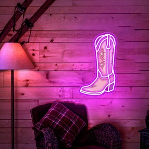 Cowgirl Boots Neon Sign Cowgirl Hat Led Sign Boots and Hat Western Home ...
