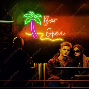 Bar Open Neon Sign, Open Sign for Bar, Neon Bar Signs, Bar Store Logo ...