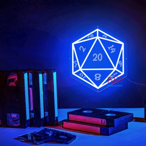 DND Dice Neon Sign Gaming Room Light Wall Sign Personalized Gift 3D ...