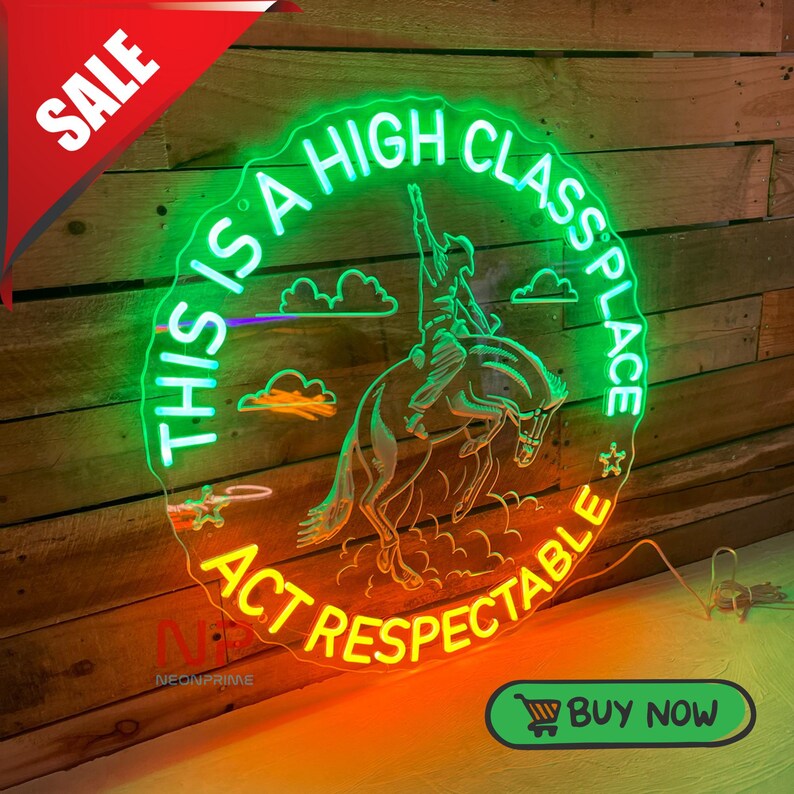 Texas Cowboy Hat LED Neon Sign, Country Western Theme Party Decorations ...